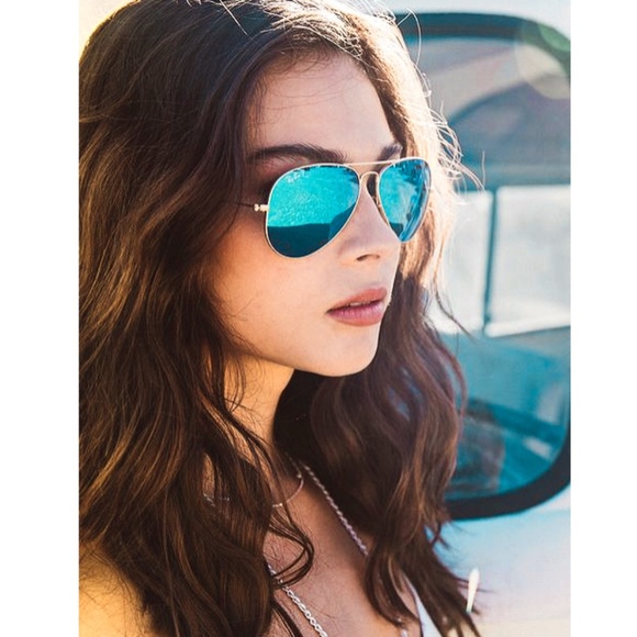 Accessories | Ice Blue Flash Mirror Lens Classic Aviator Wsilver Frames ...